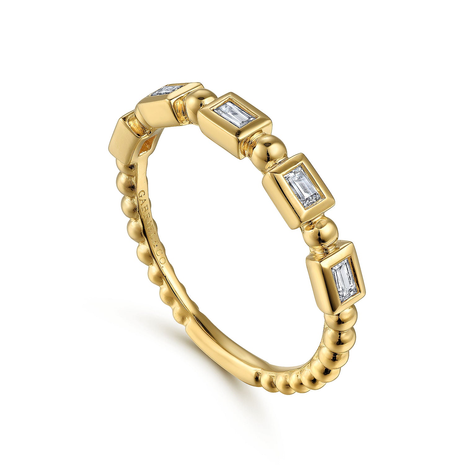 14K Yellow Gold Diamond Geometric Stackable Ring LR52164Y43JJ | Golden ...